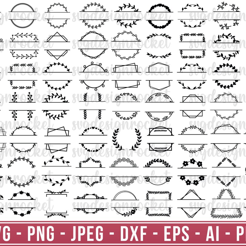 Split Wreath Svg - Etsy