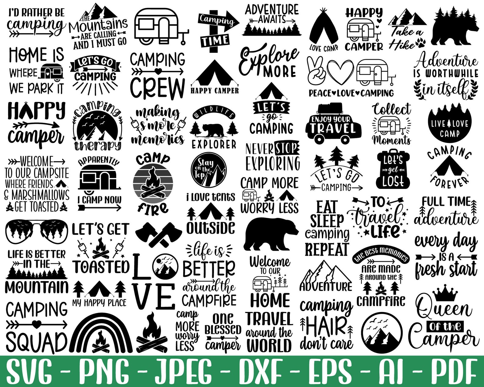 Camping SVG Bundle, Camping Svg, Camping Quotes Svg, Funny Camping Svg ...