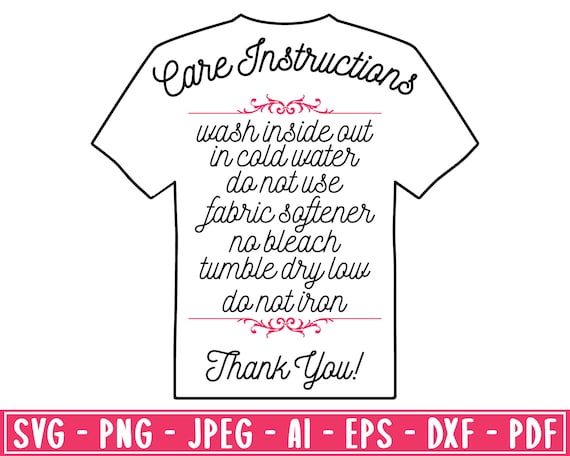 Tshirt Washing Instructions Svg T-shirt Care Card - Etsy