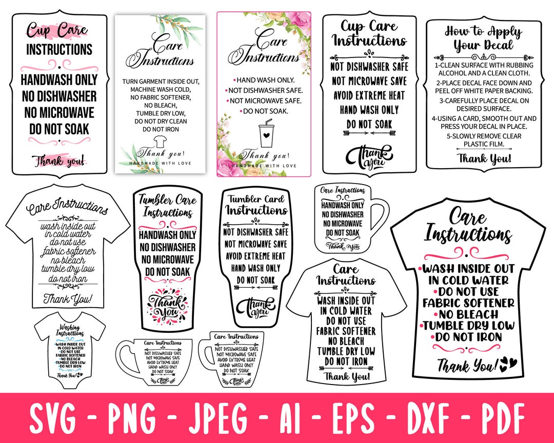 Care Card Bundle DIGITAL PRINTS, Care Card Bundle Printable Svg, Care ...