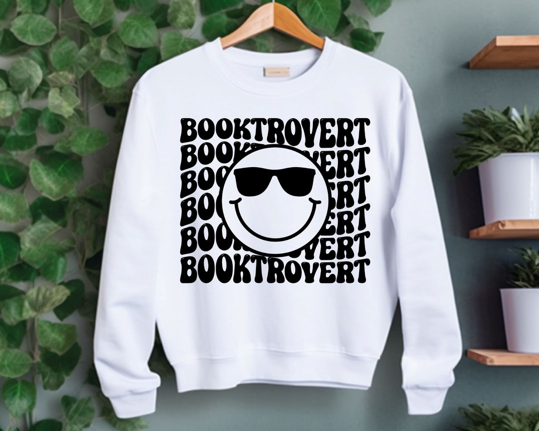 Booktrovert Svg, Smiley Face Svg, Smiley Face Svg, Read More Books Svg ...