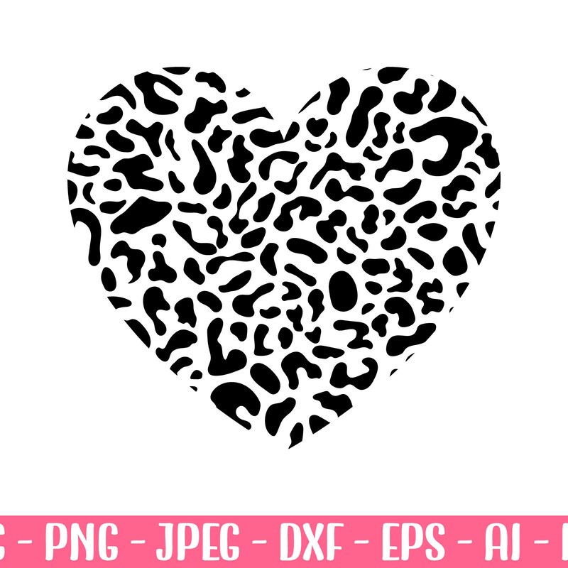 Leopard Heart Svg - Etsy