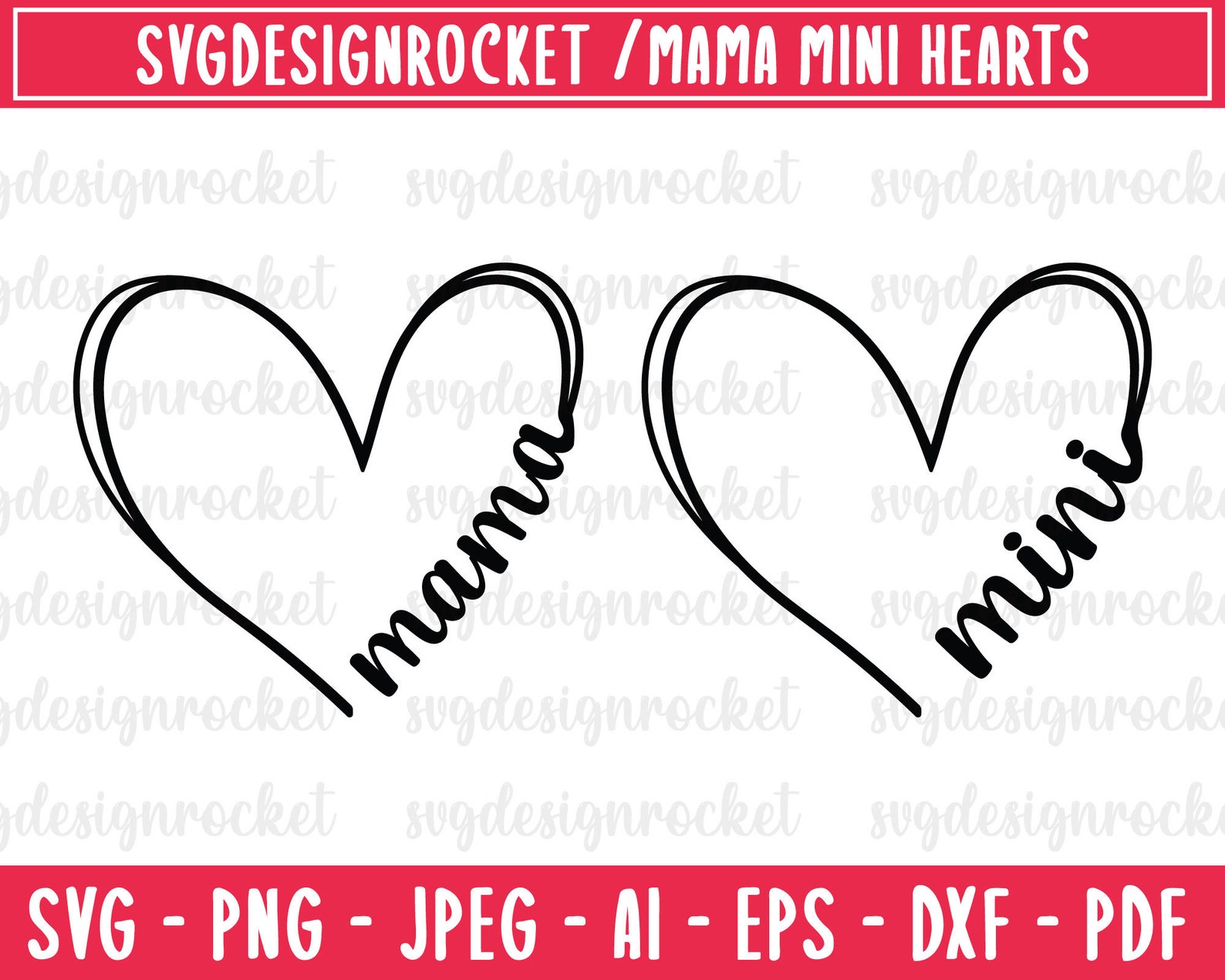 Mama Heart Svg Mini Heart Svg Heart Bundle Svg Mama Mini - Etsy