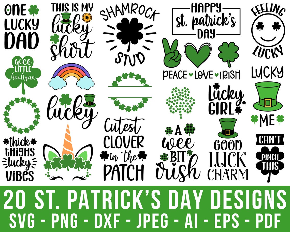 20 St Patrick's Svg Bundle St Patricks Day Svg Funny St. - Etsy