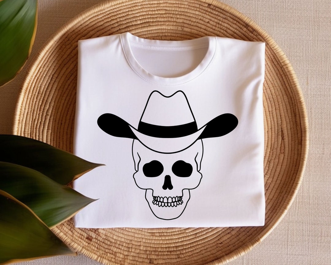 Cowboy Hat Skull Svg, Sull in Cowboy Hat Svg, Cowboy Skeleton Svg ...