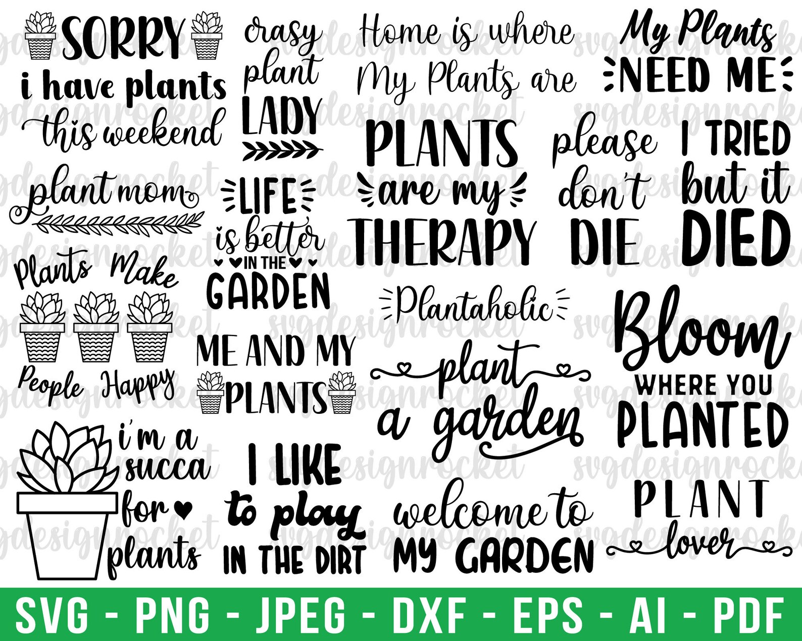 Plant Svg Bundle, Plant Lover Svg, Plant Quotes Svg, Funny Plant Quote ...