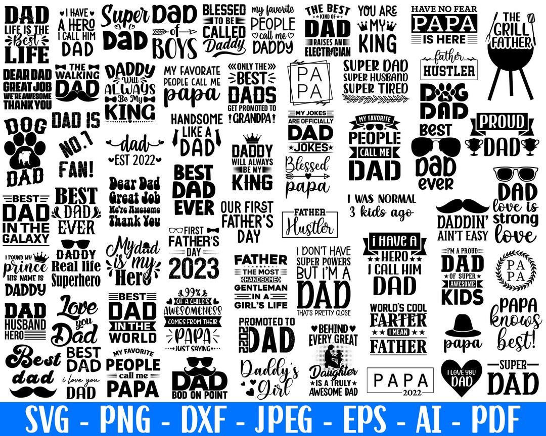 65 Father Day SVG Bundle, Dad Svg Bundle, Best Dad Ever Svg, Daddy I ...