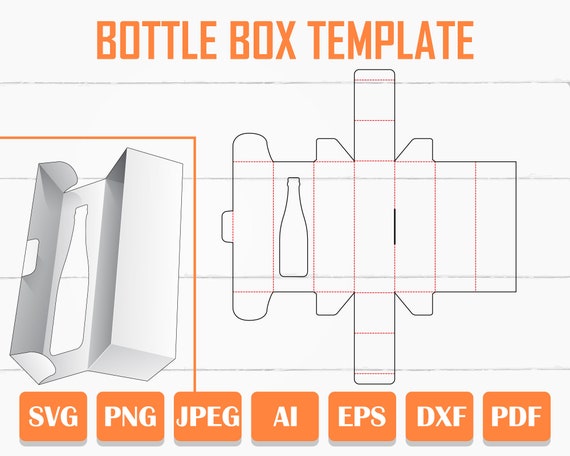 Bottle Box Template SVG Bottle box template bottle box svg | Etsy