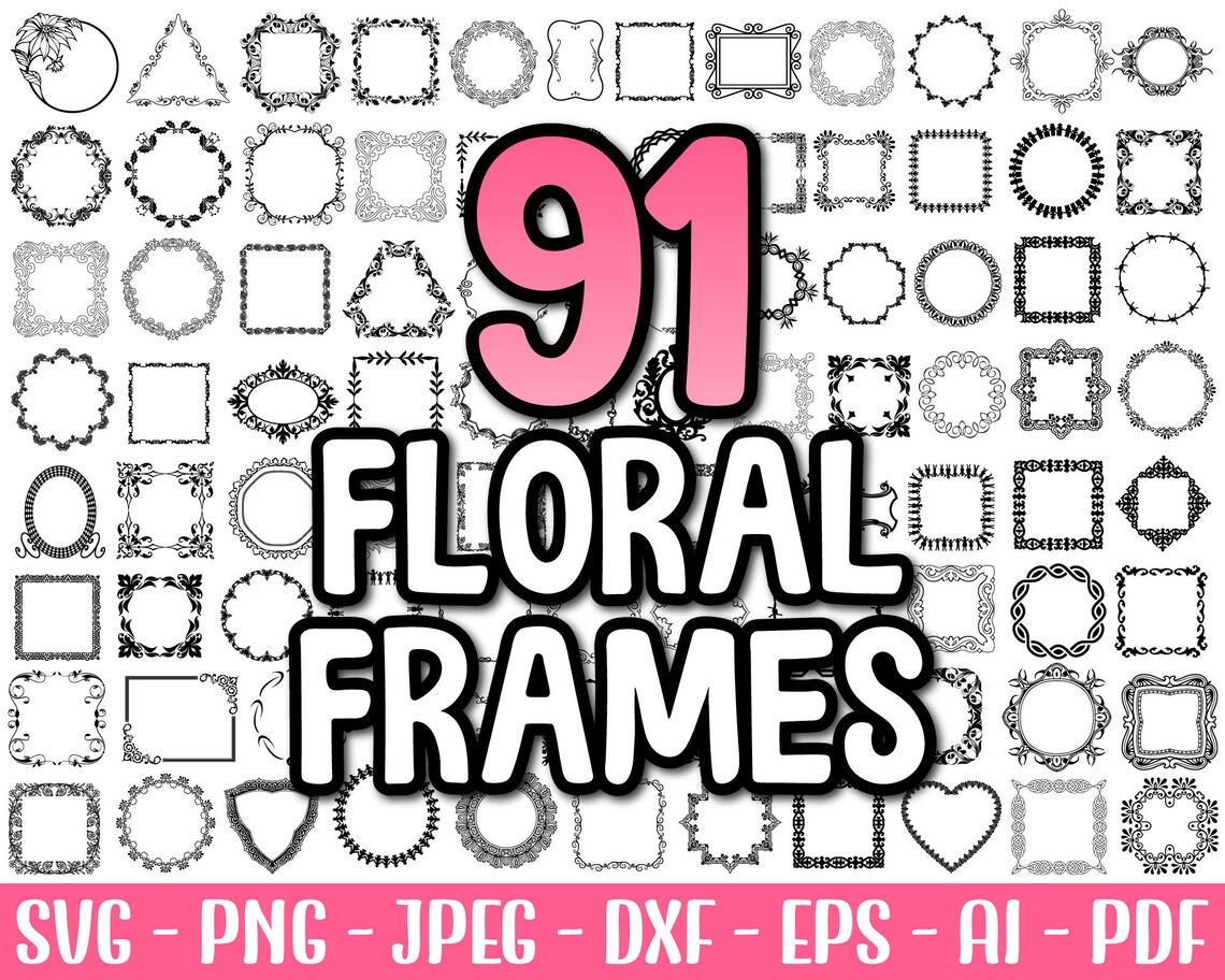 Floral Frame Svg Bundle Wreath Svg Bundle Wreath Svg Circle - Etsy