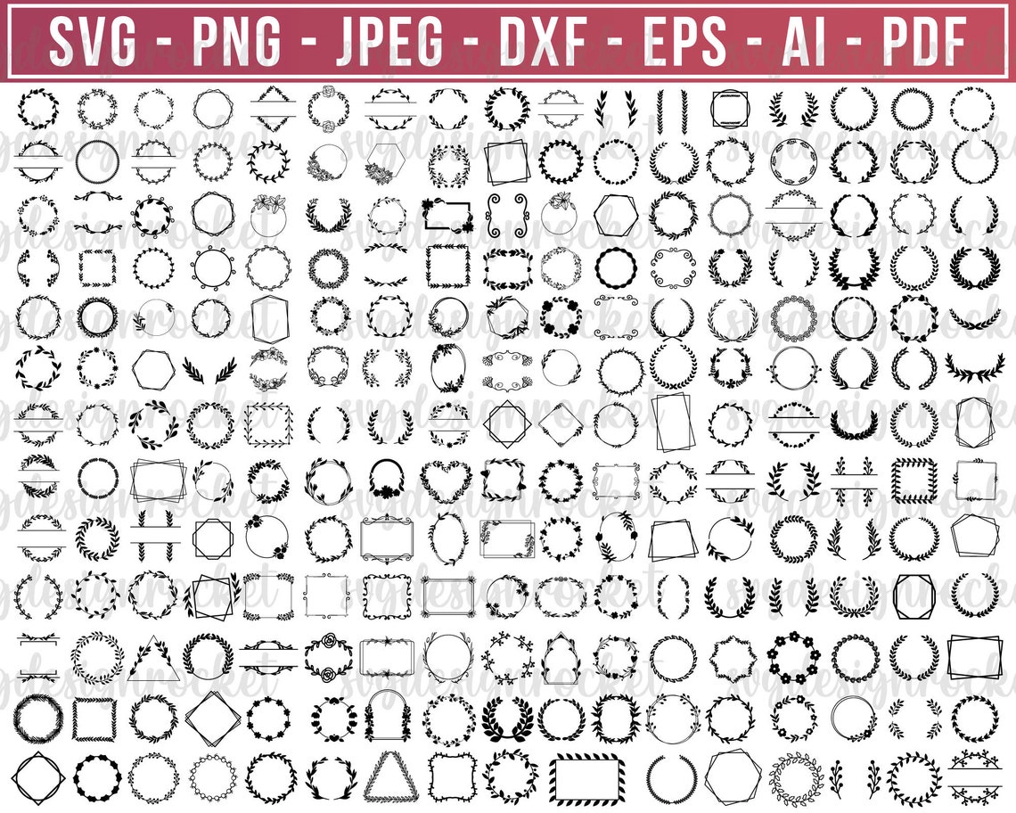 220 Wreath Svg Floral Wreath Svg Laurel Wreath Svg Wreath - Etsy
