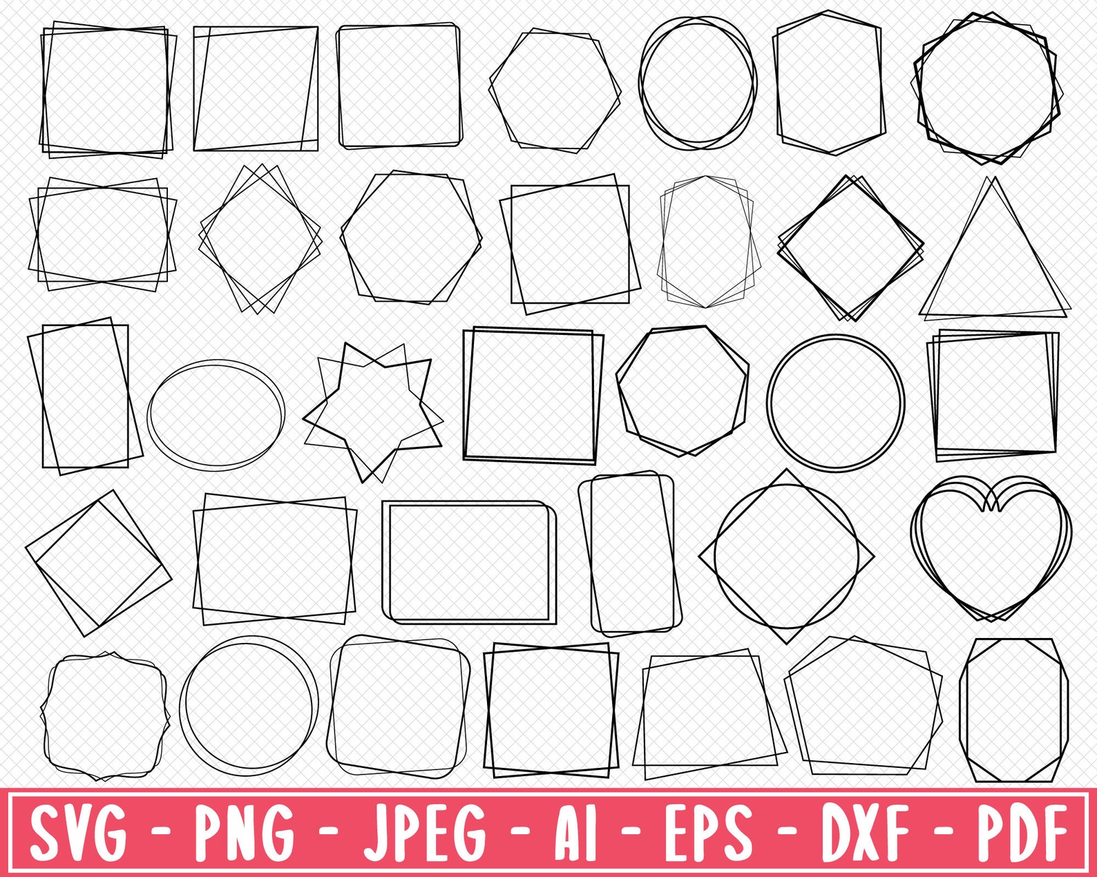 Double Frame Svg Bundle Double Square Frame Svg Double - Etsy
