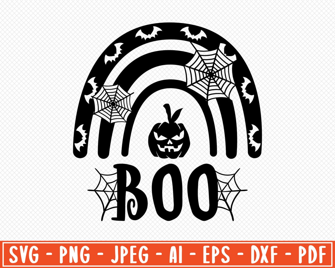 Boo Rainbow Svg, Rainbow Boo Svg, Halloween Rainbow Svg, Pumpkin ...