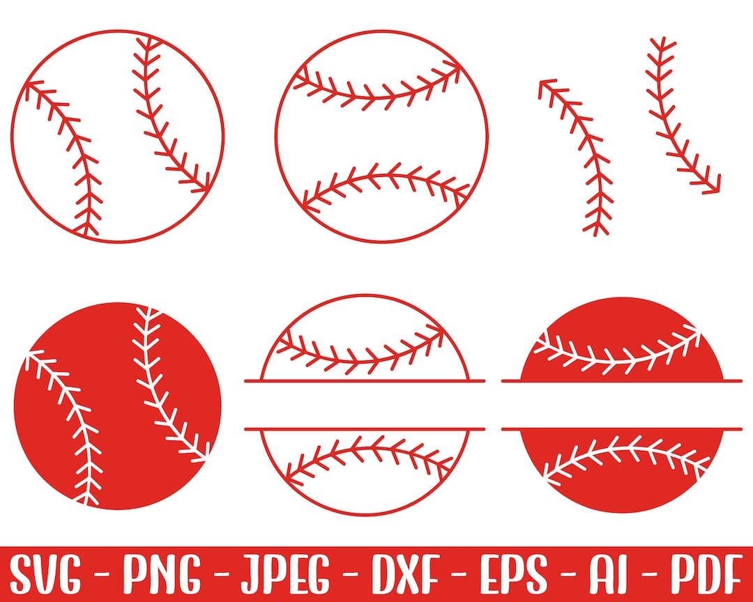 Baseball Svg Bundle, Baseball Svg, Baseball Stitches Svg, Commercial ...