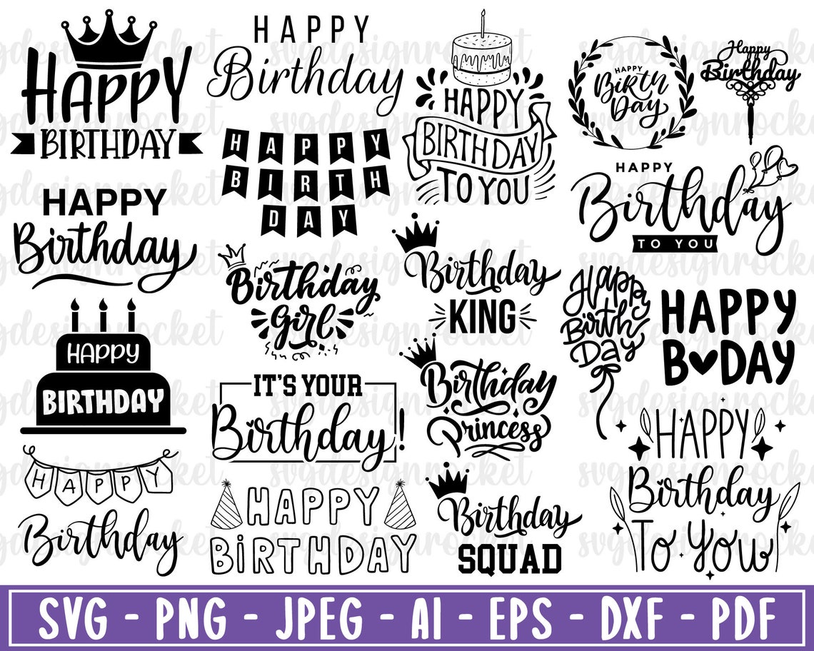 Happy Birthday svg bundle happy birthday svg Spruch | Etsy