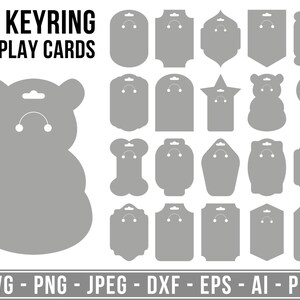 20 Keyring Display Card Bundle SVG, Keyring Display Card Template Svg ...