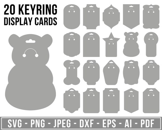 20 Keyring Display Card Bundle SVG Keyring Display Card - Etsy