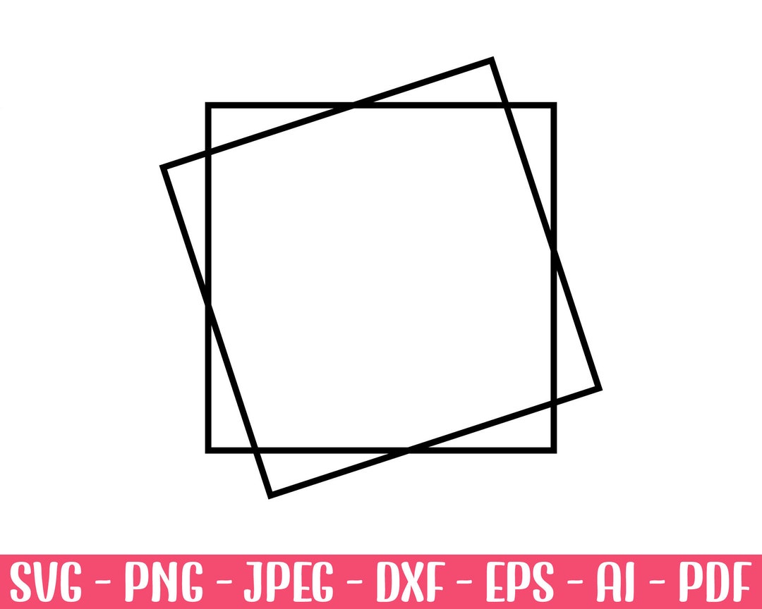 Double Square Frame Svg, Double Square Svg, Square Frame Svg, Double ...