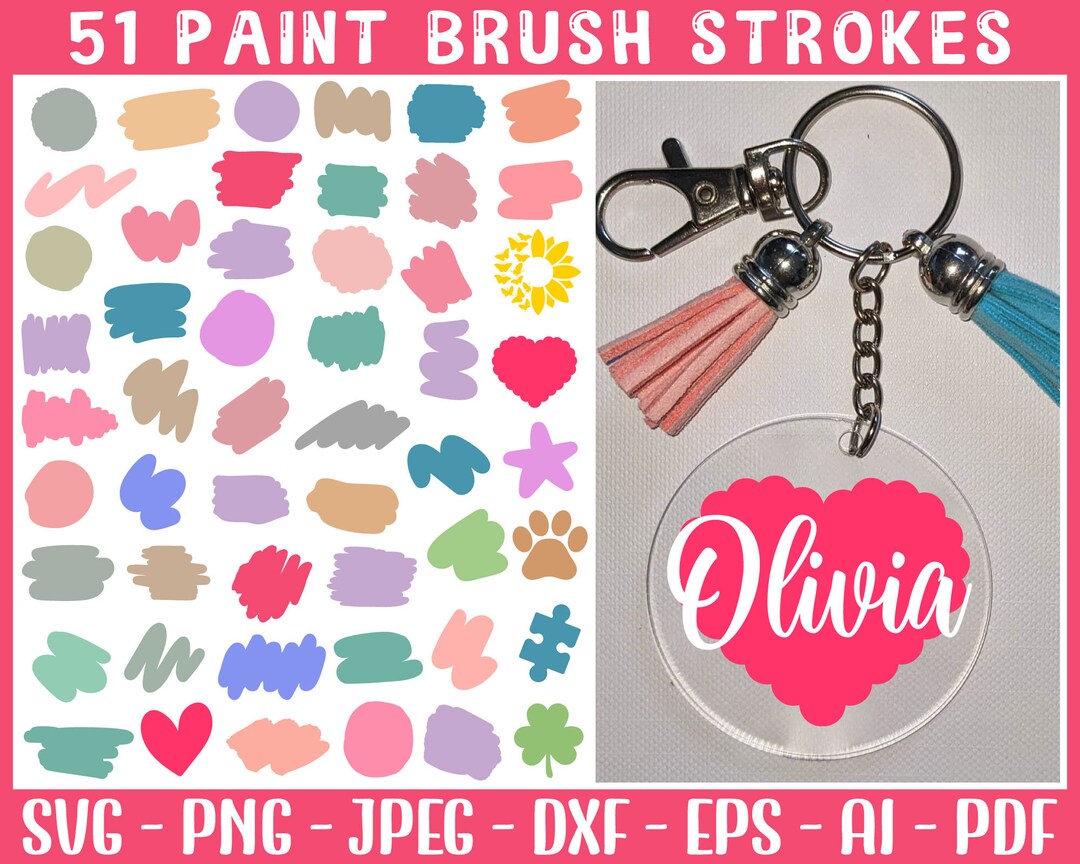 Paint Brush Stroke Svg Brush Stroke Svg Keychain Svg Paint - Etsy Australia