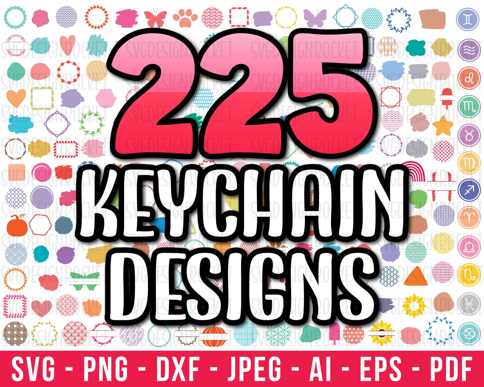 Keychain Pattern SVG Bundle Keychain SVG Stain Key Ring - Etsy