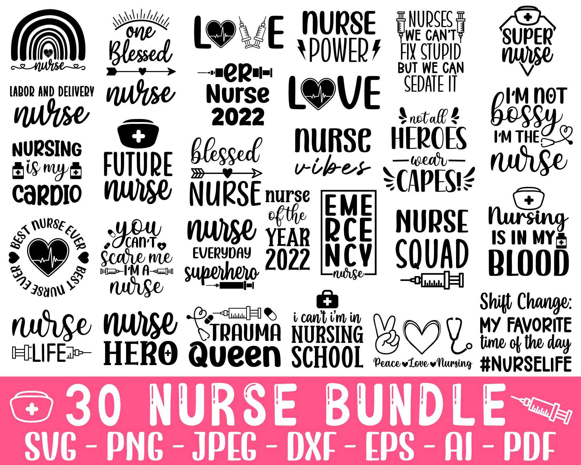 Nurse Svg Bundle Nurse Svg Nurse Designs Svg Easter Nurse - Etsy