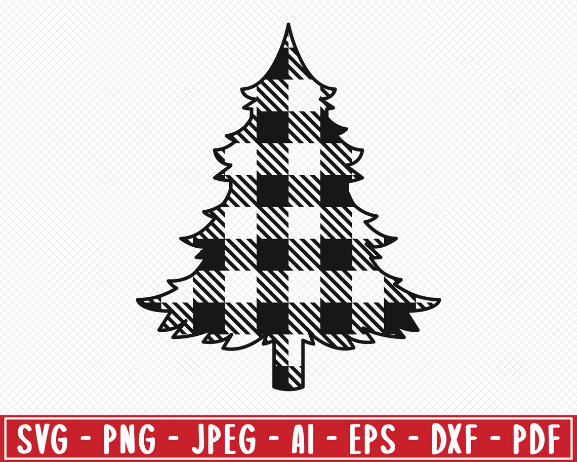 Christmas Tree Buffalo Plaid Svg Christmas Tree Svg Merry - Etsy