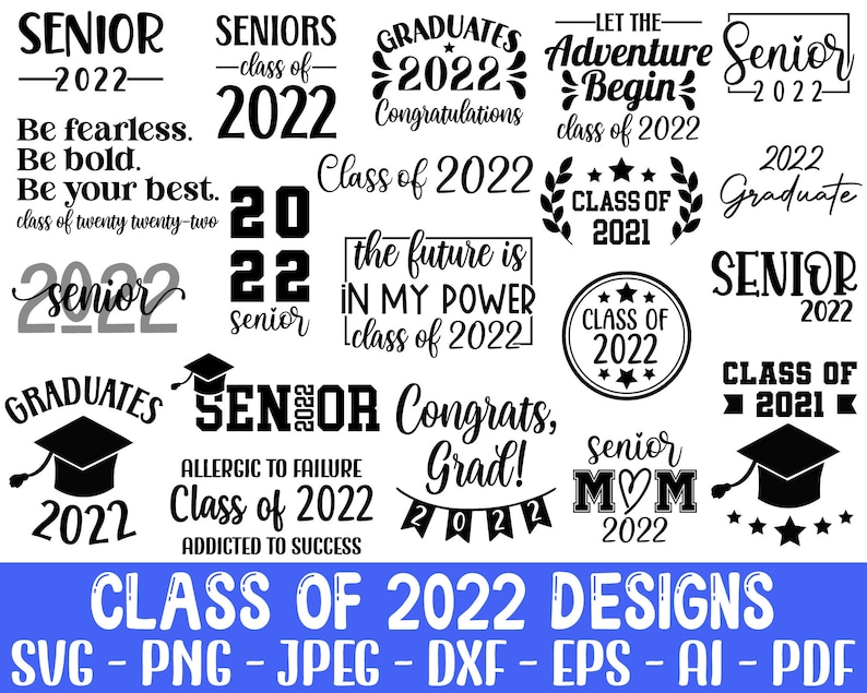 Graduation Svg Bundle Senior 2022 Svg Class of 2022 Svg - Etsy