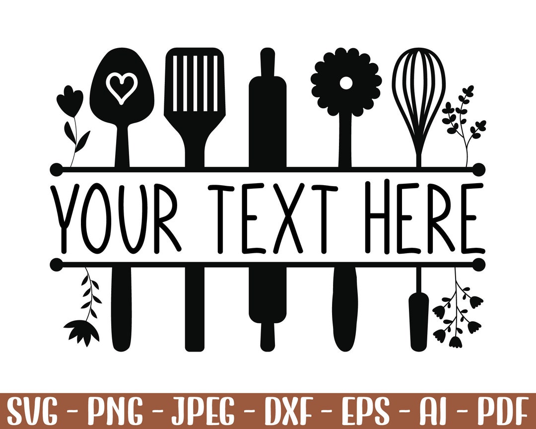 Kitchen Split Frame Svg, Split Monogram Svg, Kitchen Svg, Kitchen Sign ...