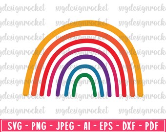 20 Rainbow Svg Bundle Hand Drawn Style Rainbow Dxf Rainbow - Etsy