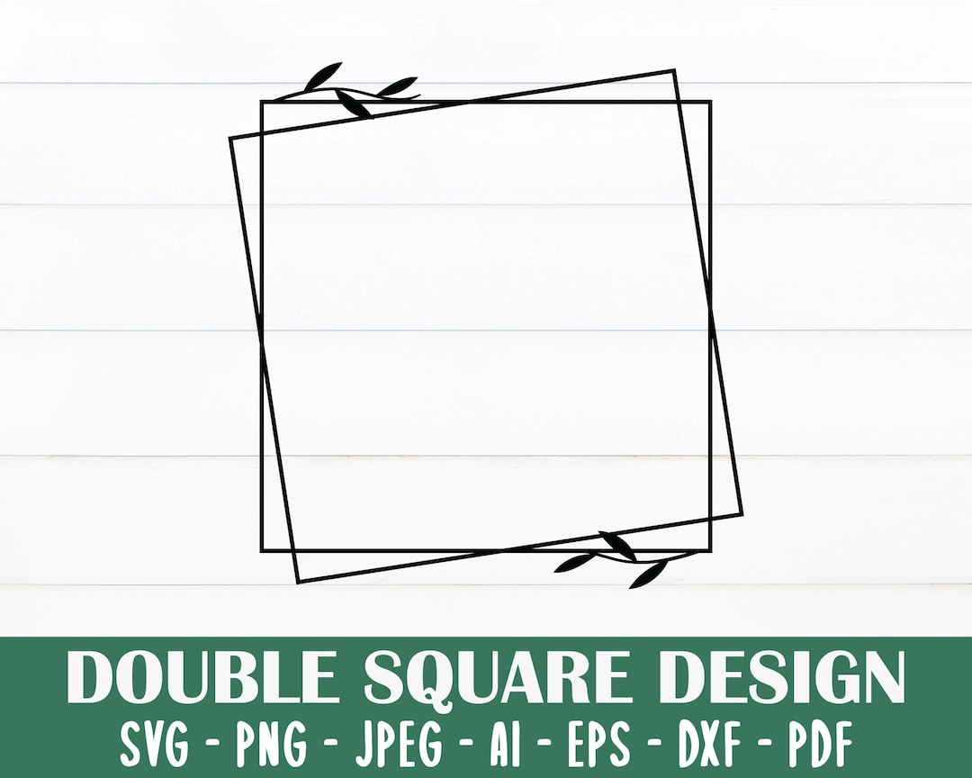 Double Square Frame Svg, Double Square Svg, Square Frame Svg, Double ...