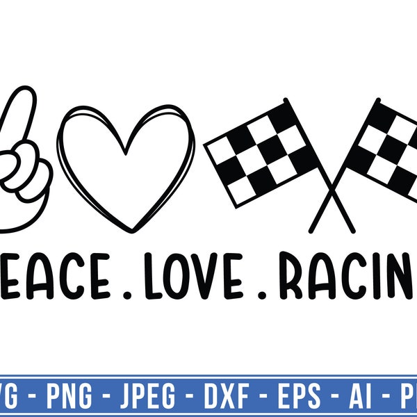 Peace Love Race Svg - Etsy