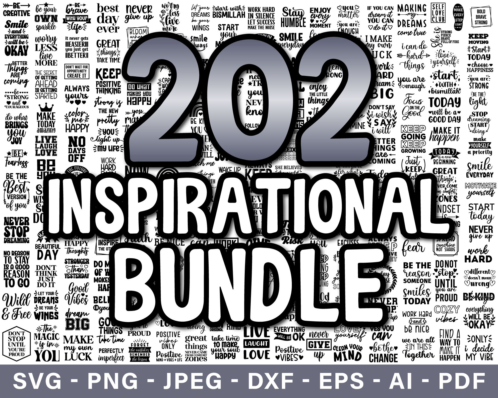 202 Inspirational Quotes Svg Bundle Motivational Svg - Etsy