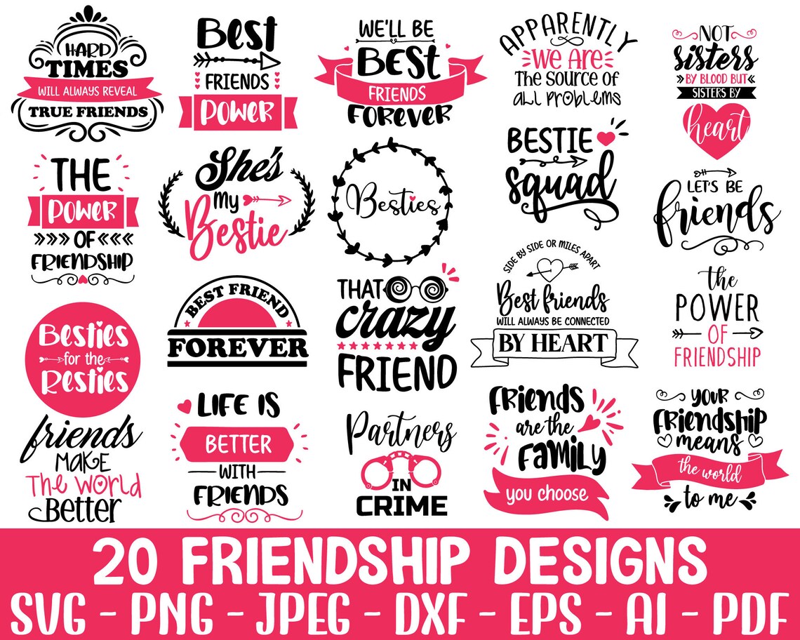 Friendship Svg Bundle Best Friends Svg Bestie Svg Friends - Etsy