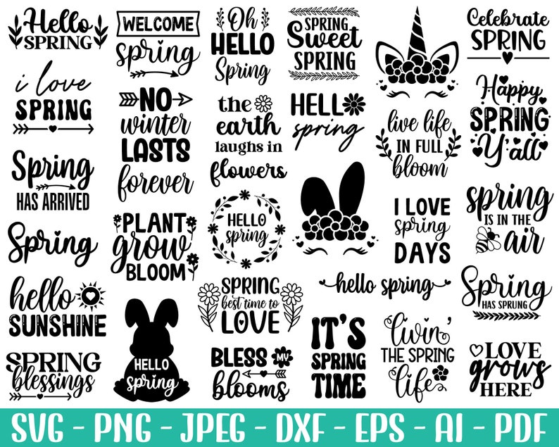 Spring Svg Bundle Spring Svg Easter Svg Spring Svg for - Etsy