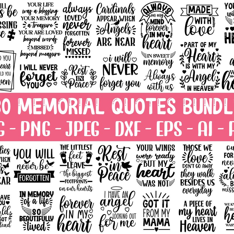 Memorial Quote Svg - Etsy