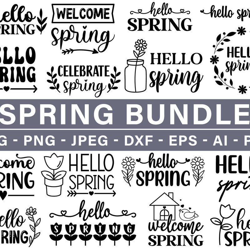 Hello Spring Svg - Etsy