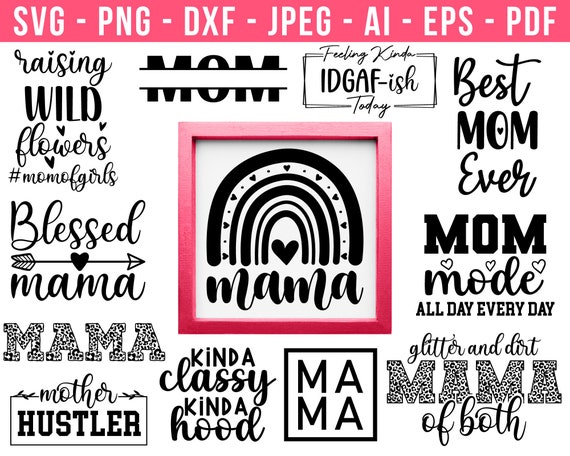 Mom Svg Bundle Hand Lettered Mom Svg Mothers Day Svg Mother | Etsy