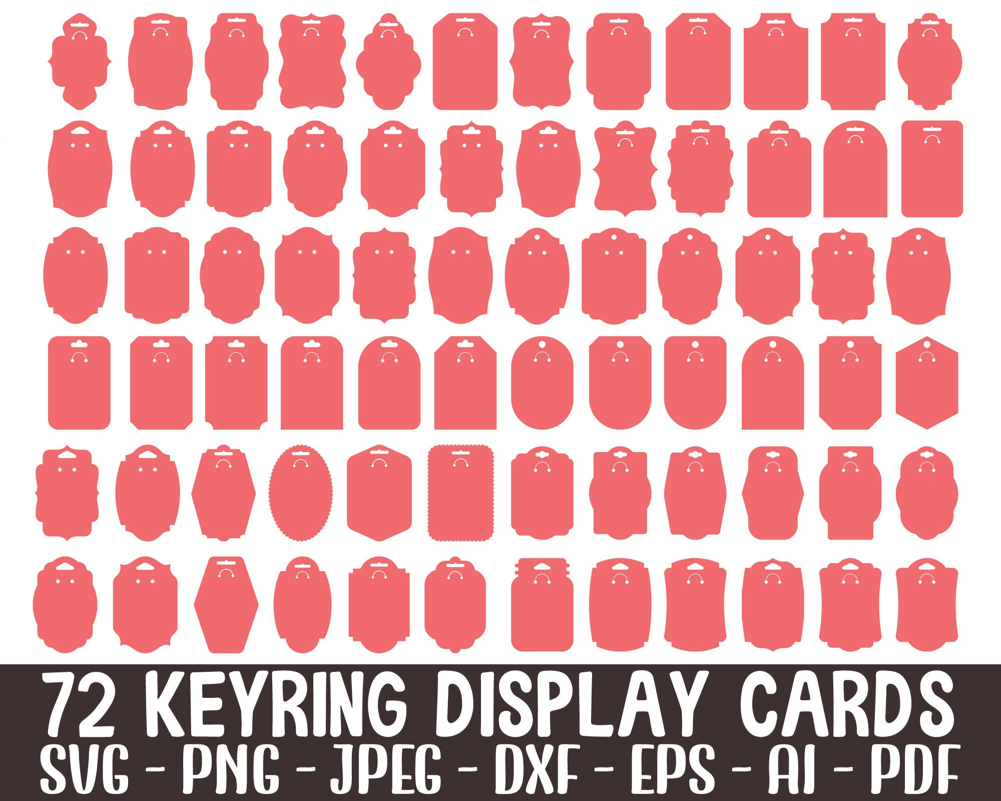 Keyring Display Card Svg Keychain Packaging Keychain Svg - Etsy