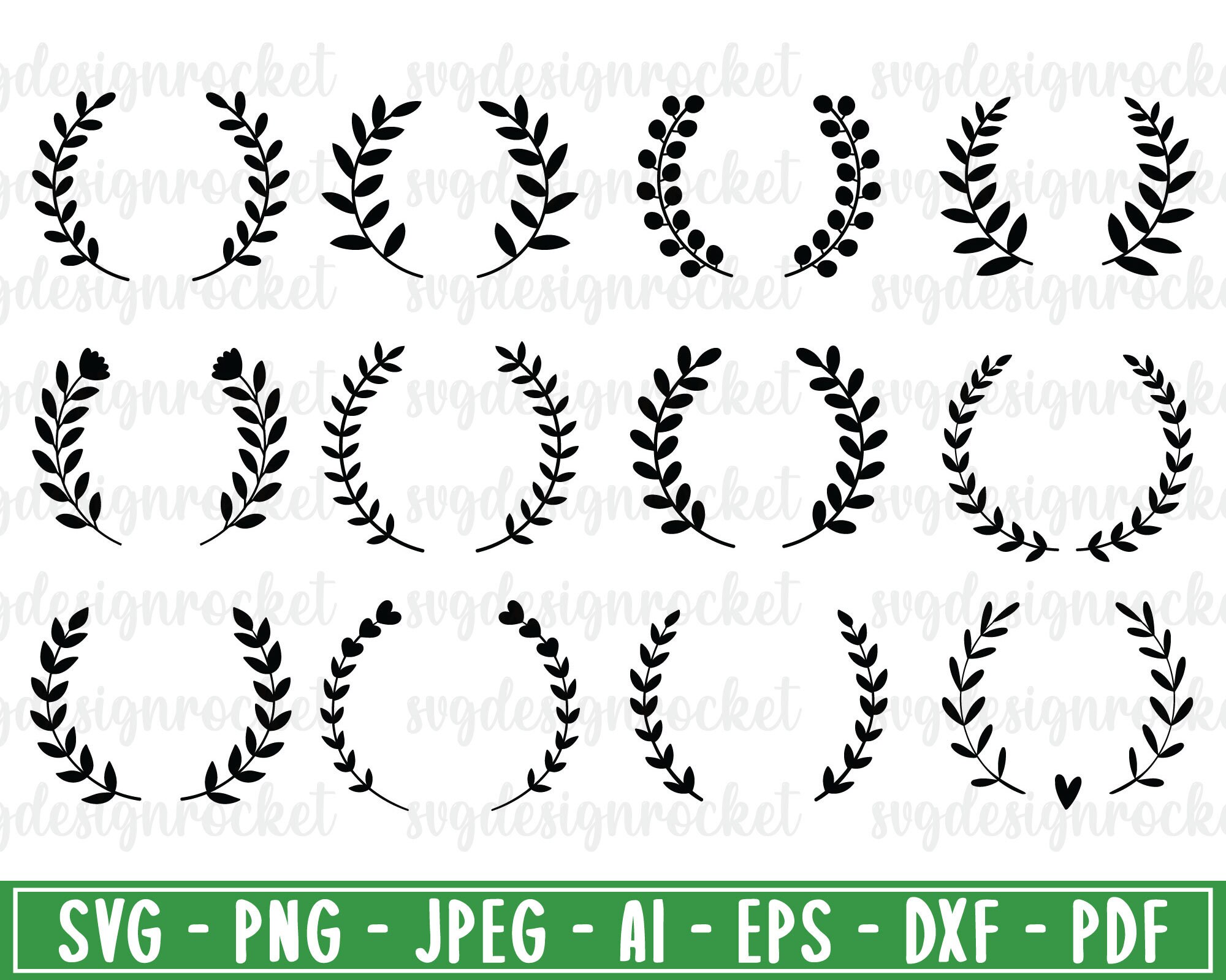 12 corona svg corona floral svg corona de laurel svg marco - Etsy España
