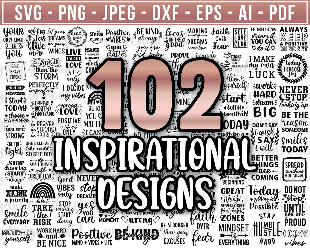 Inspirational Quotes Svg Bundle, Inspirational Svg, Motivational Quotes ...