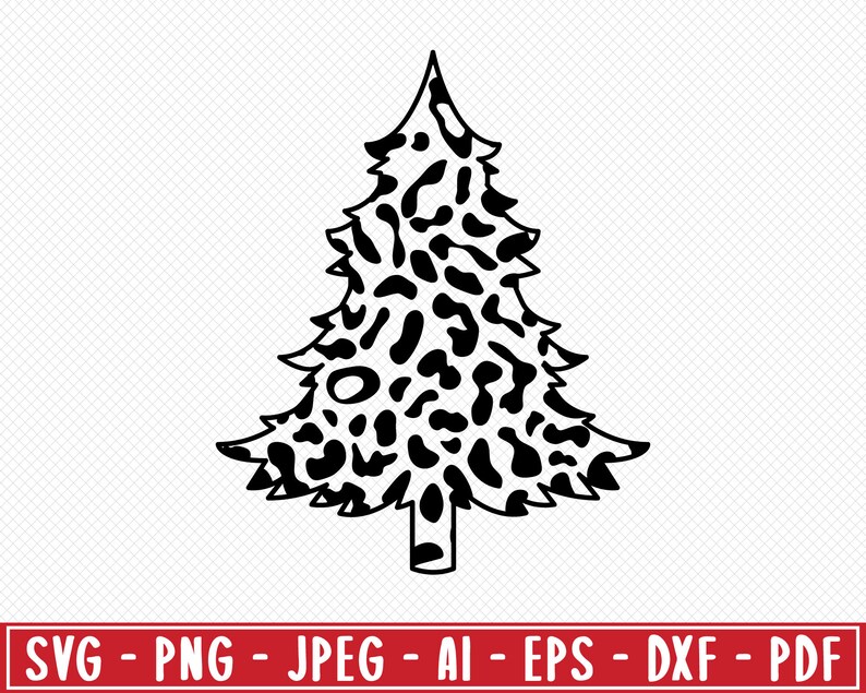 Christmas Tree Leopard Print Svg Christmas Tree Svg Merry | Etsy