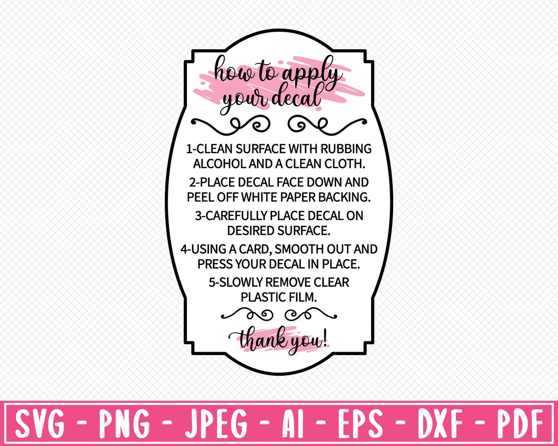 How to Apply Your Decal DIGITAL PRINT Decal Instructions Svg - Etsy