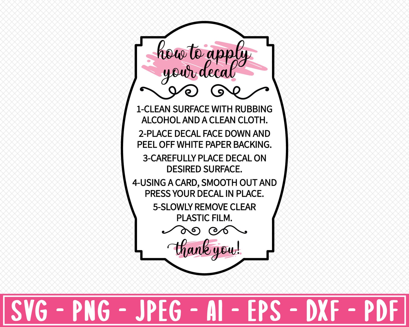 How to Apply Your Decal DIGITAL PRINT Decal Instructions Svg - Etsy