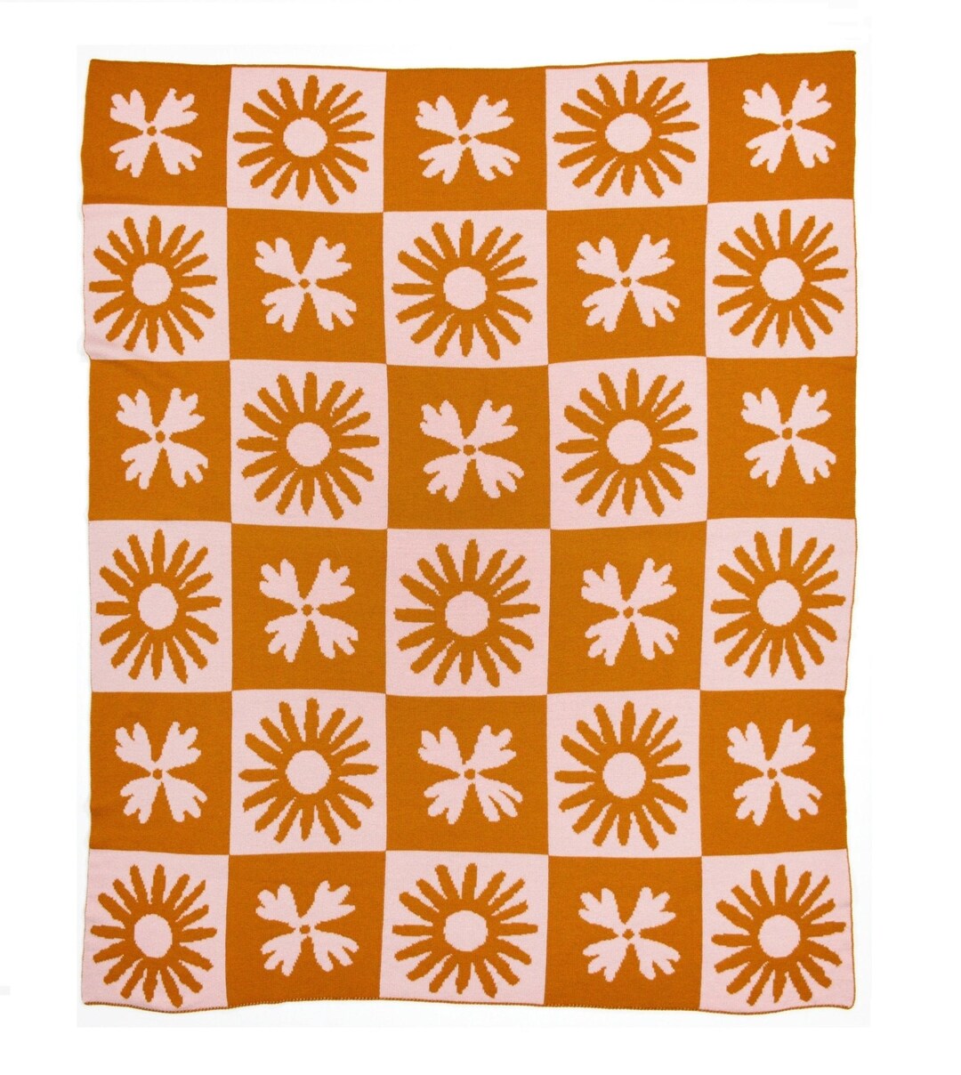 Daisy Block Throw Blanket - Etsy