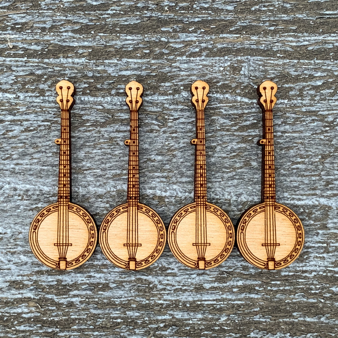 Miniature Wooden Bluegrass Country Musical Instrument Set of 4 Banjos ...