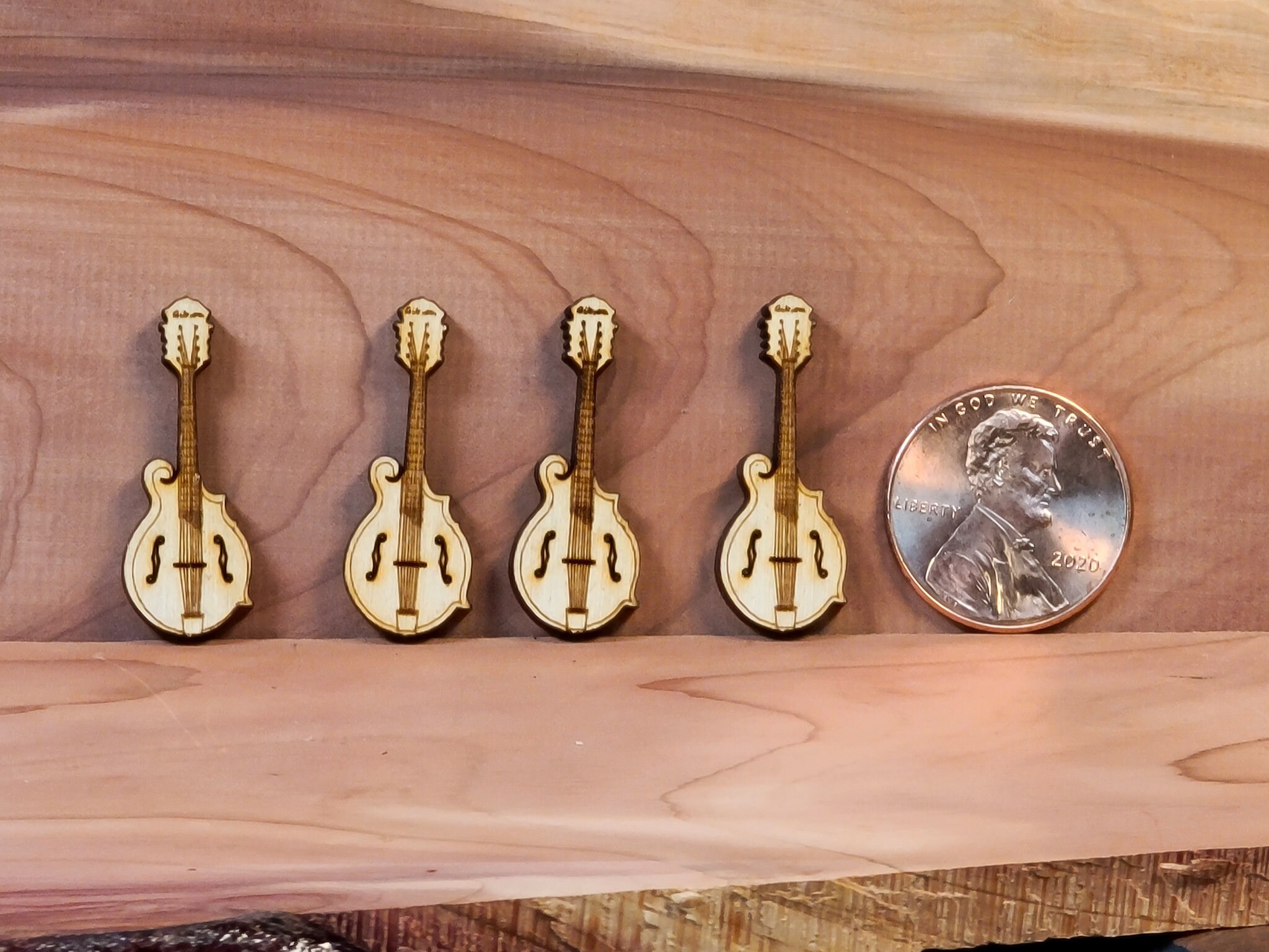 Miniature Wooden Bluegrass Country Musical Instrument Set of 4 Mandolin ...