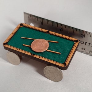 Miniature Pool Table / Billiard Table (green) 1:24 Scale - Etsy