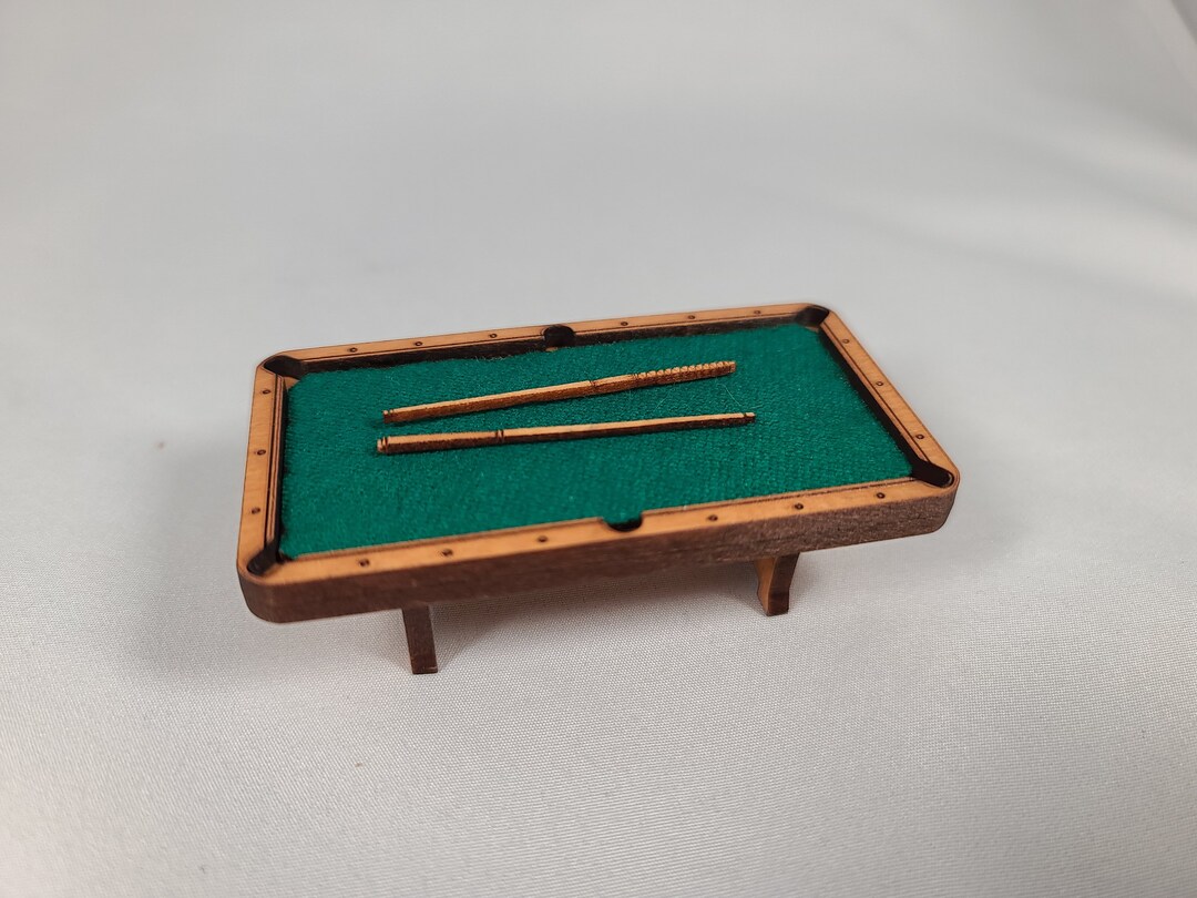 Miniature Pool Table / Billiard Table (green) 1:24 Scale - Etsy