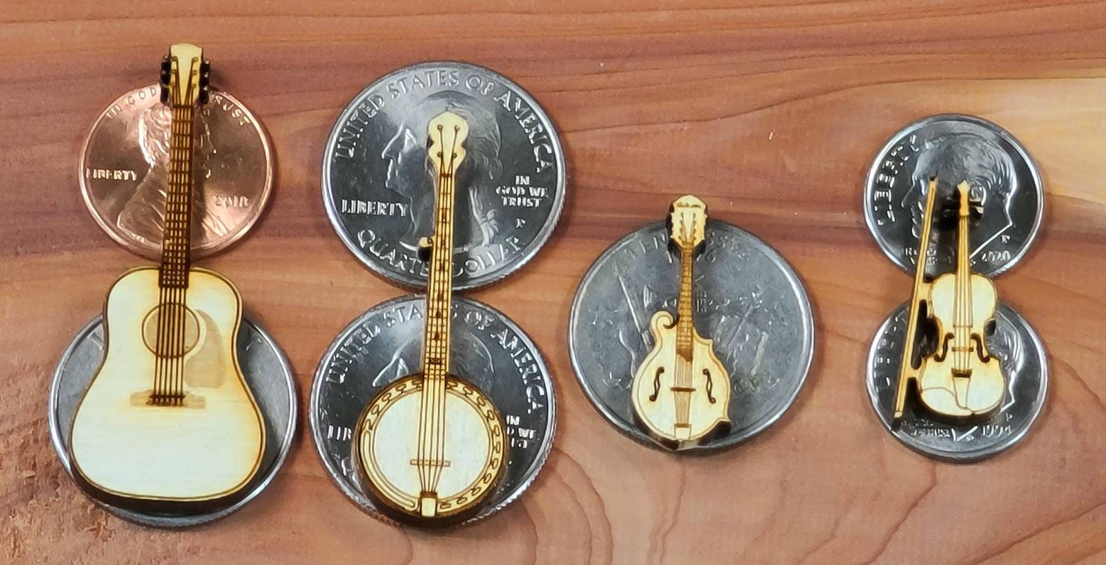 Miniature Wooden Bluegrass Country Musical Instrument Set - Etsy