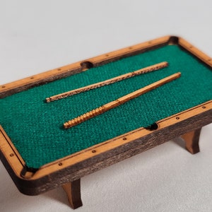 Miniature Pool Table / Billiard Table green 1:24 Scale - Etsy