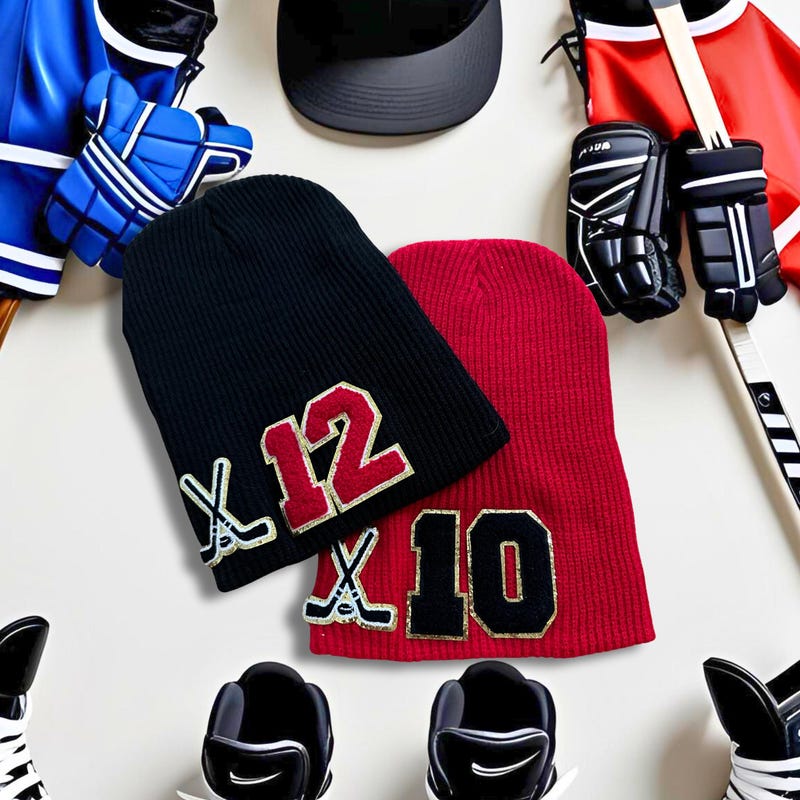 Hockey Beanie Number - Etsy